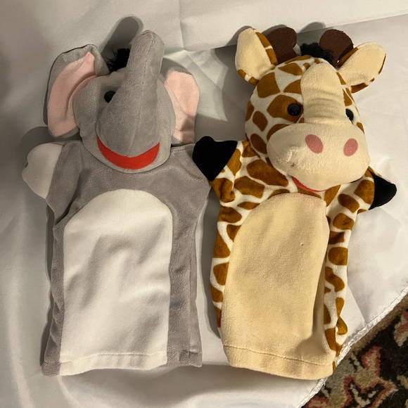 Melissa & Doug | Toys | Plush Elephant Giraffe Hand Puppets | Poshmark